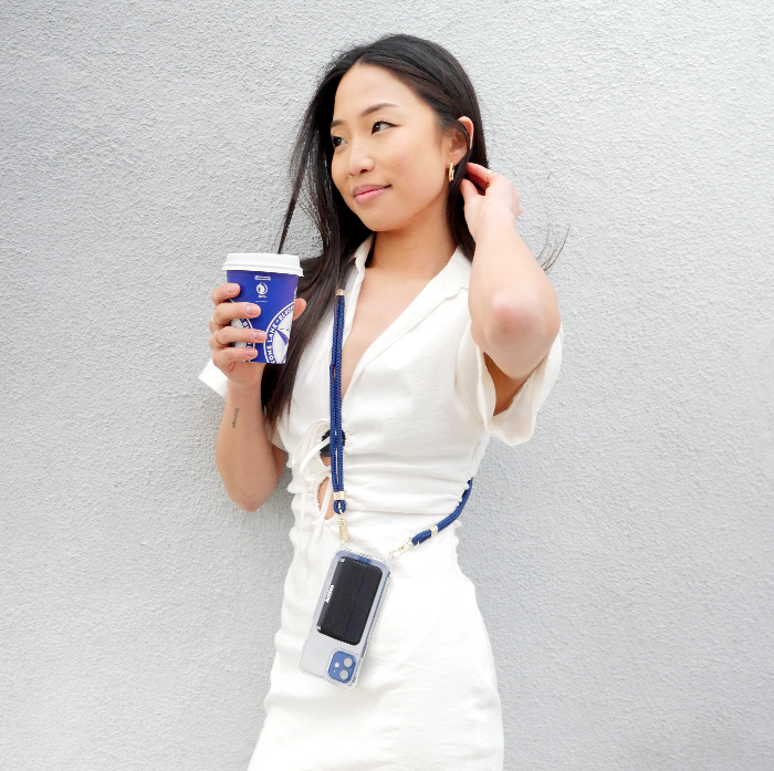 Samsung Crossbody Phone Case - Navy Blue Strap – Keebos